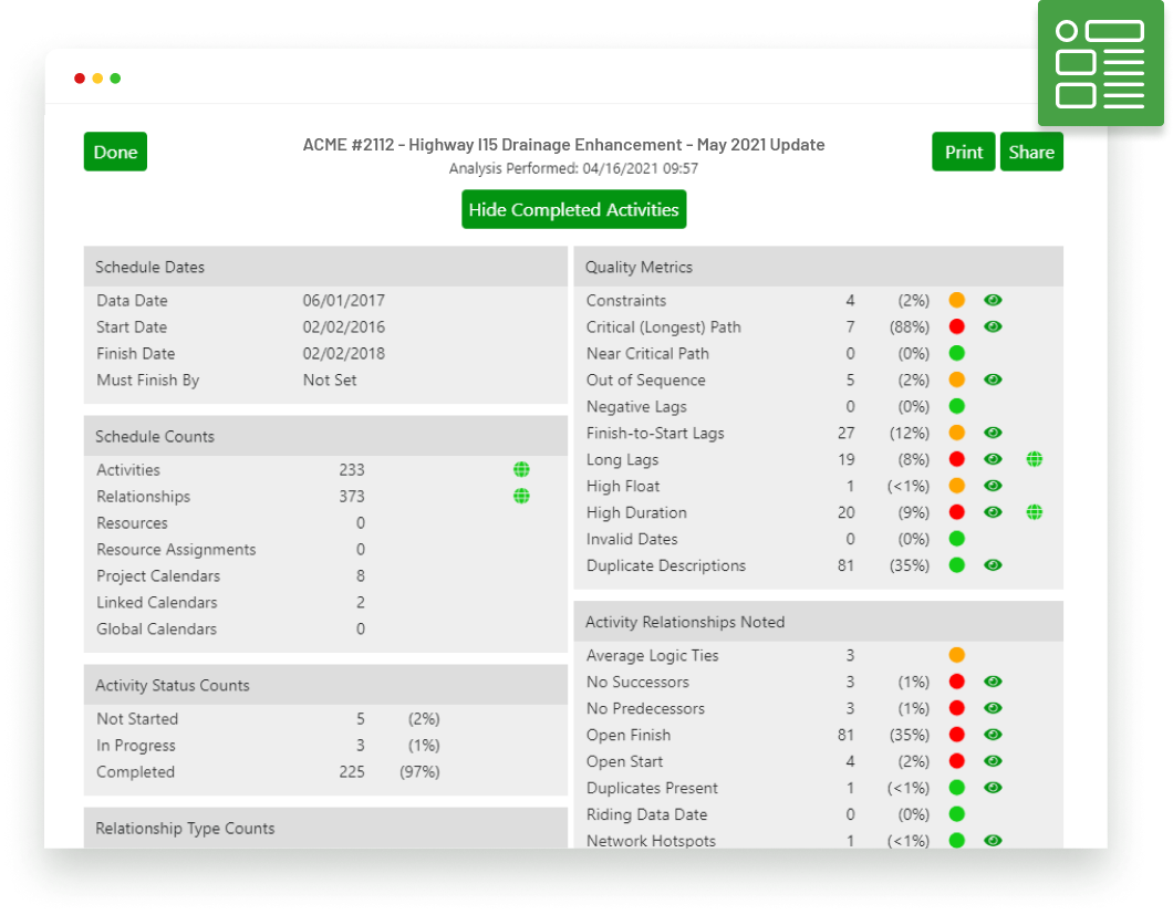 Schedule Validator Home